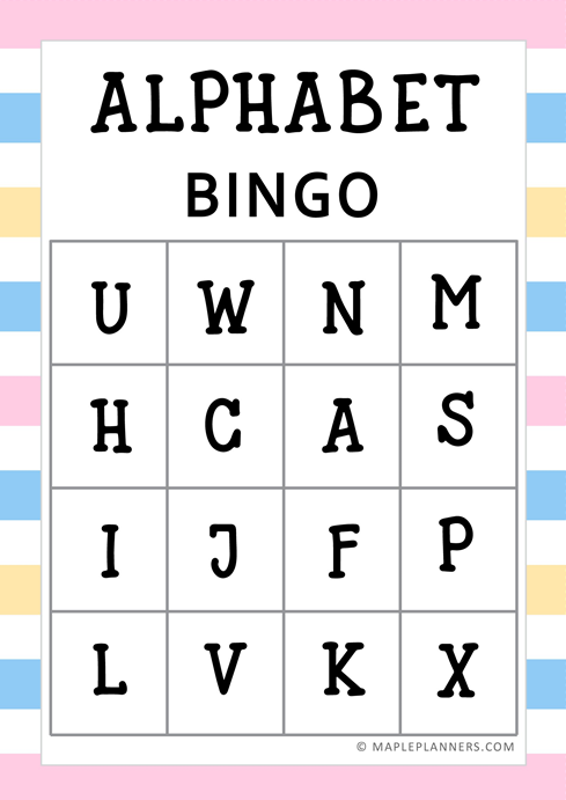 Alphabet Bingo Game