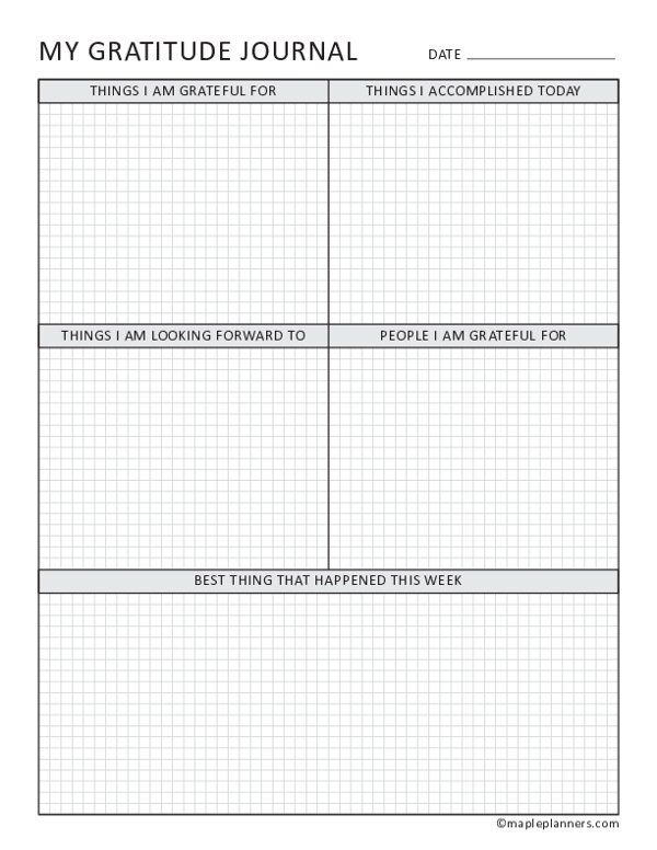Printable Gratitude Journal Template