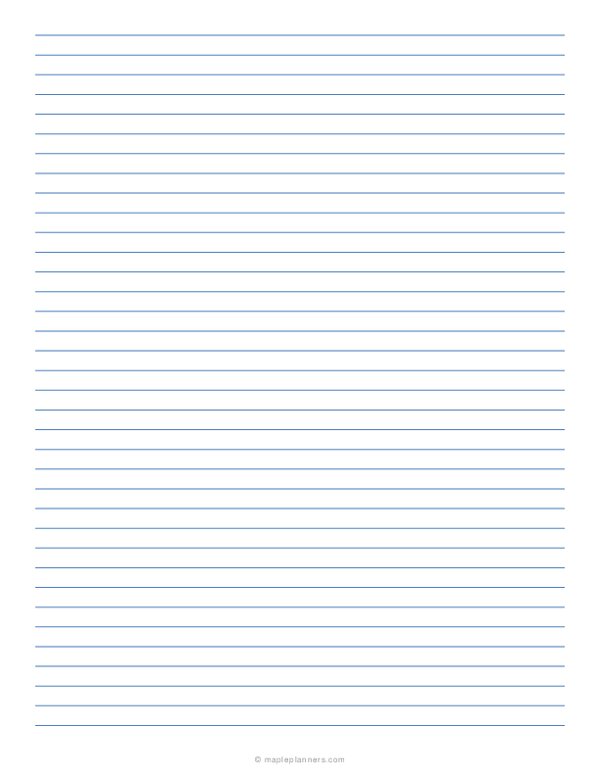 Printable College Ruled Blue Lined Paper Template