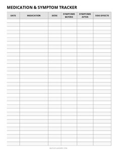 Free Printable Medication Tracker Template | Daily Medication Log