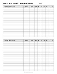 Free Printable Medication Tracker Template | Daily Medication Log