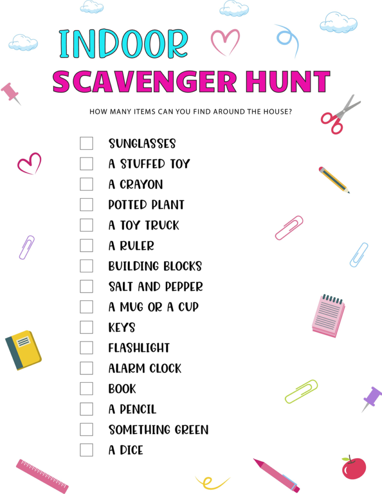Nature Scavenger Hunt for Kids Printable