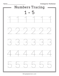 Free Printable Numbers Tracing 1-20 Worksheets for Kids