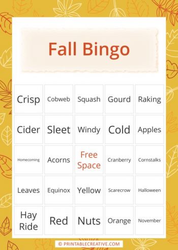 Fall Bingo Free Printable | Fun Fall Activities for Kids