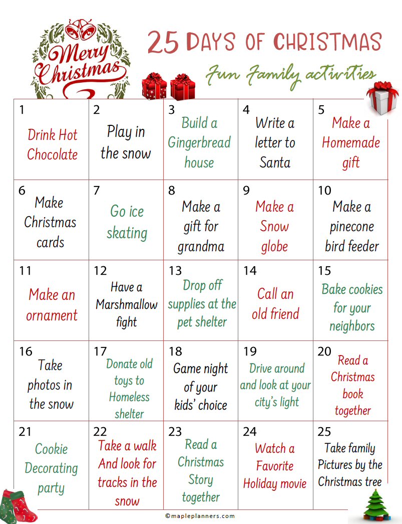 Fun Family Advent Calendar Activities Fun Family Advent Calendar Activities