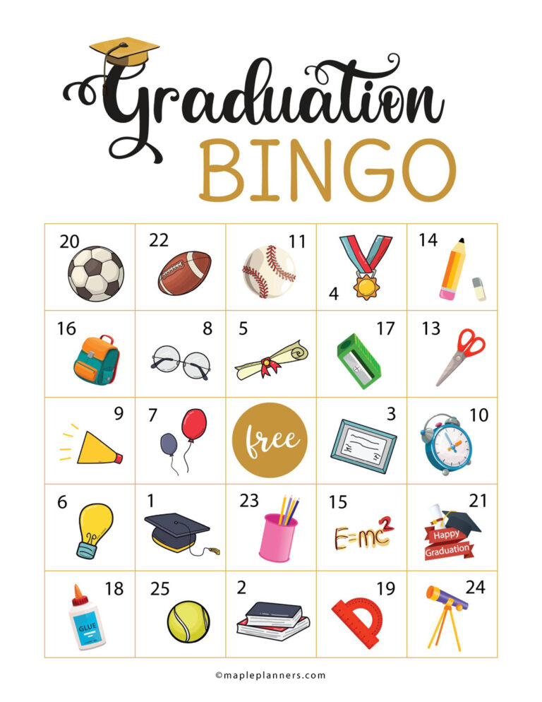 Graduation Bingo Printable | Graduation Party Games