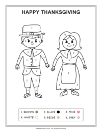 Thanksgiving Color by Number