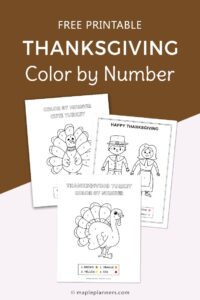 Thanksgiving Color by Number