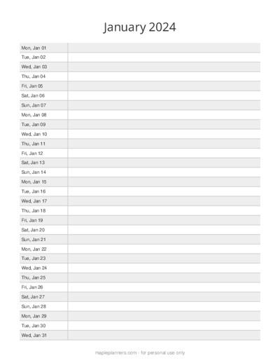 Make your own Dated Monthly Lined Notes Paper Printable
