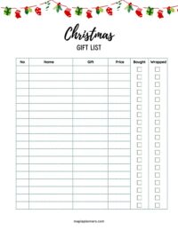 20 Free Printable Christmas Lists (PDF Printables)