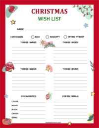 20 Free Printable Christmas Lists (PDF Printables)