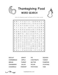 Free Printable Thanksgiving Word Search Puzzles for Kids