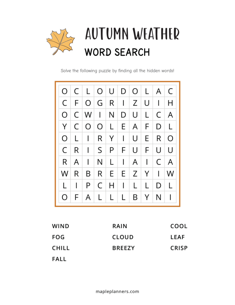 Free Printable Thanksgiving Word Search Puzzles for Kids